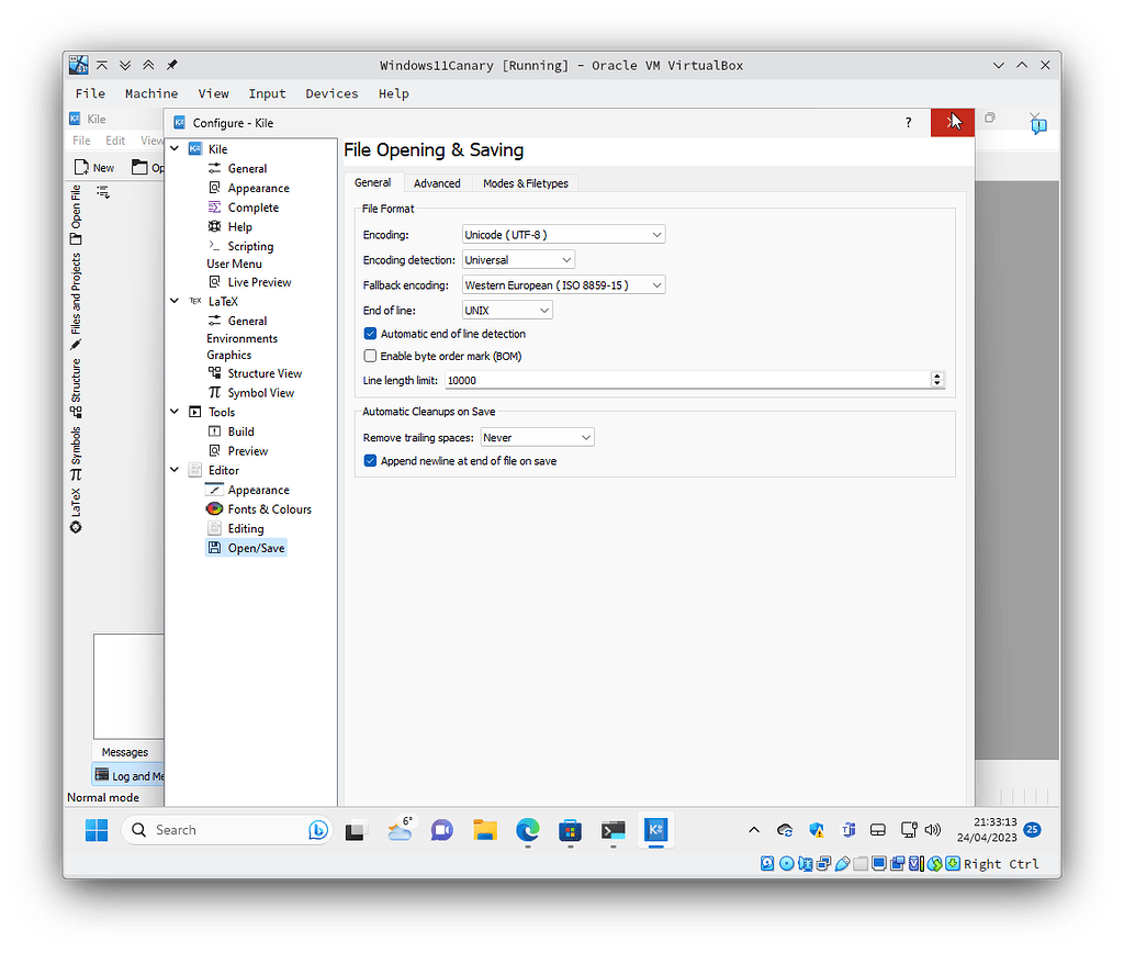 Kile preferences can't be saved on small display - Help - KDE Discuss