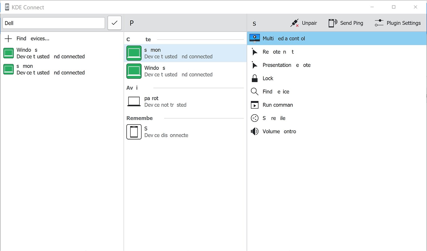 Windows Store version KDE Connect not working - gui all messed up - Help - Discuss