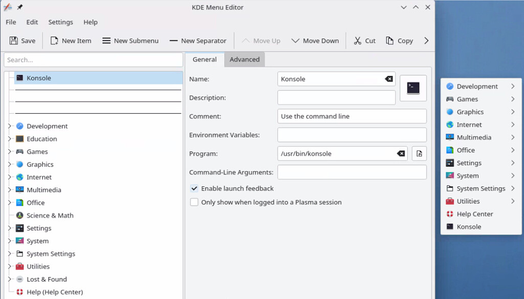 Challenges with kmenuedit on Centos9Stream - Help - KDE Discuss