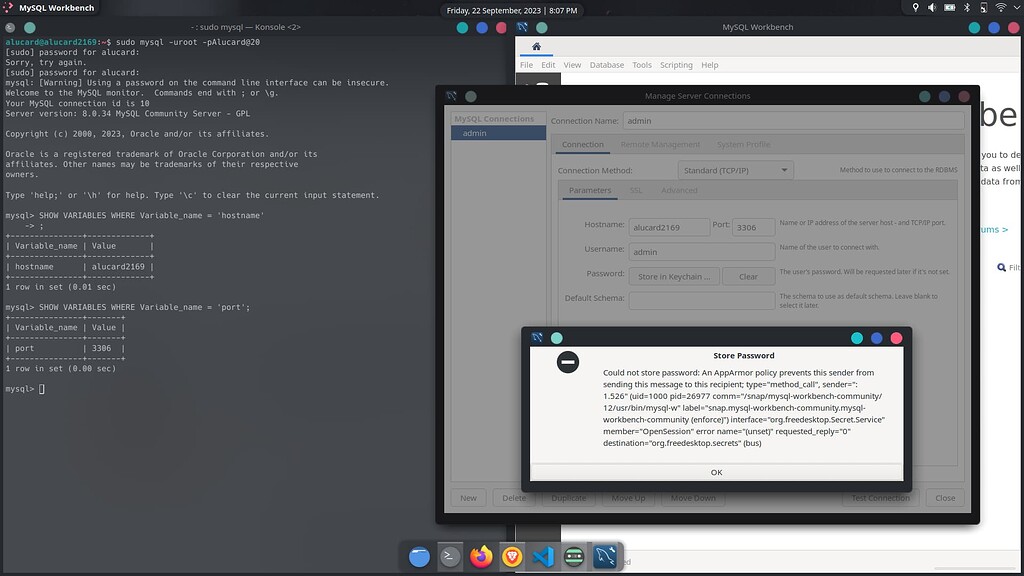 Can't connect to my Mysql server through workbench in Kubuntu - Help - KDE Discuss