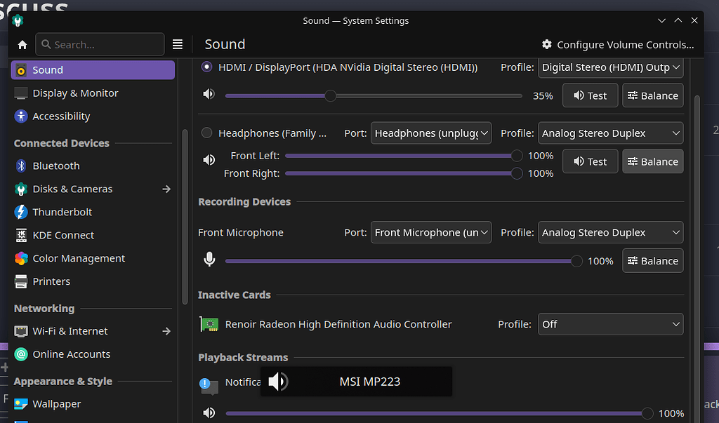 Force audio out of unplugged headphone - Help - KDE Discuss