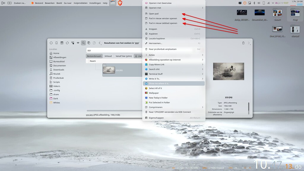 Location of search context entries - Help - KDE Discuss