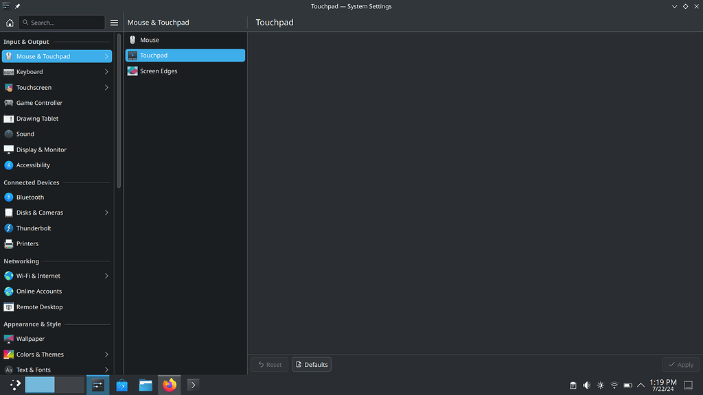 Blank touchpad settings page - Help - KDE Discuss