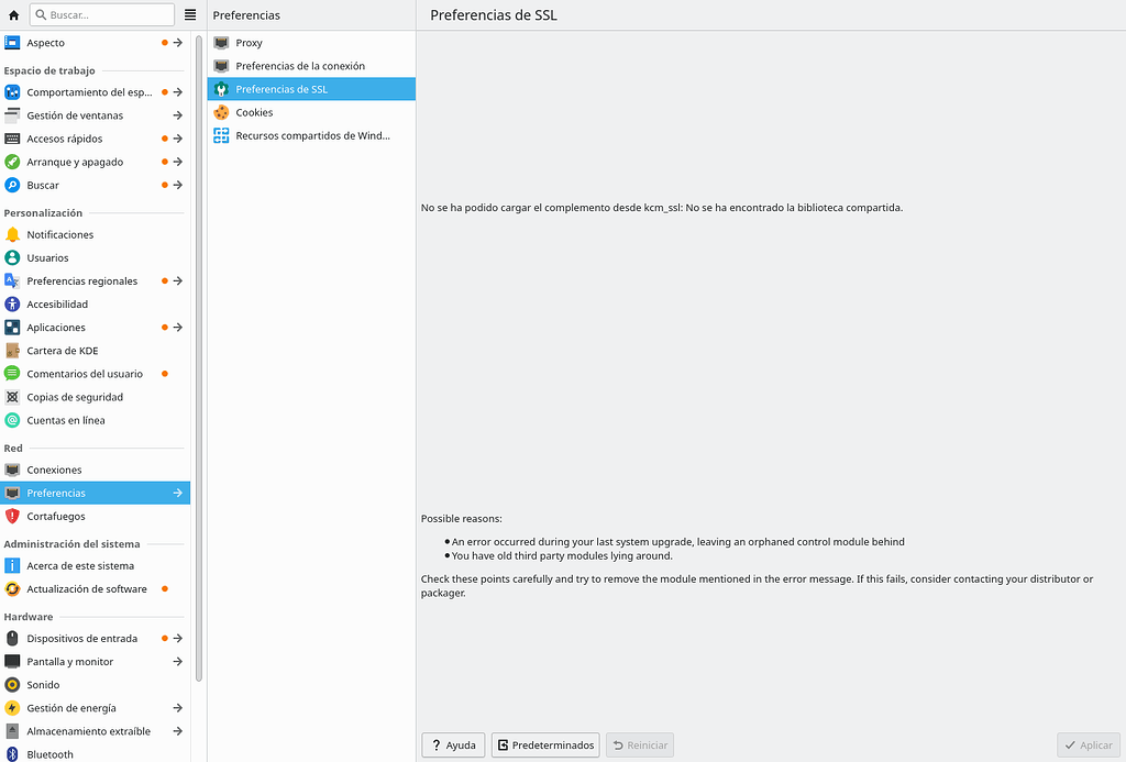 SSL preferences missing - Help - KDE Discuss