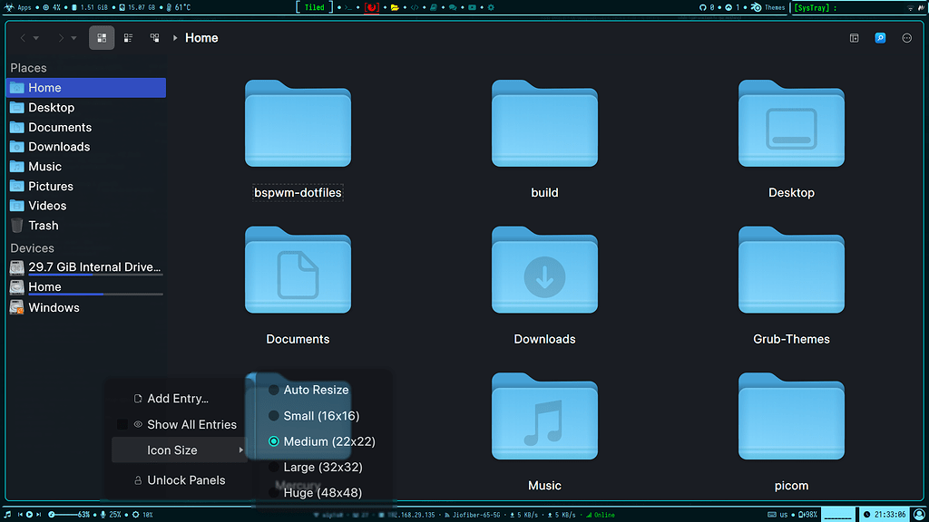 Scalable icons appearing rather than 22x22 in places panel in dolphin - Help - KDE Discuss