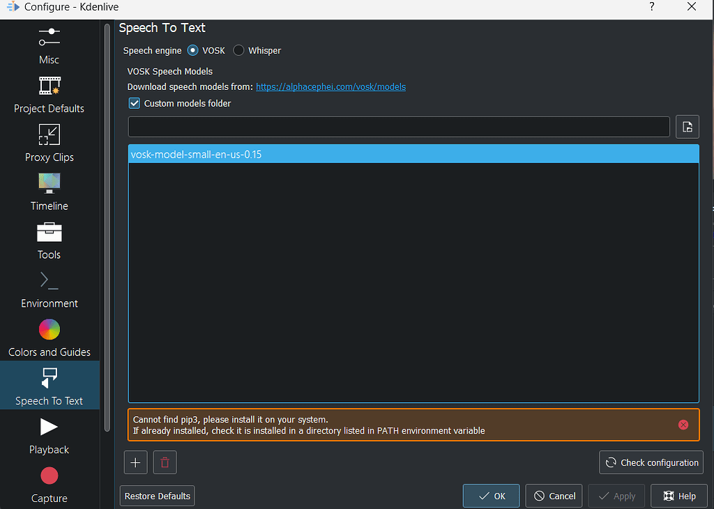 Speech to text pip3 problem - Help - KDE Discuss