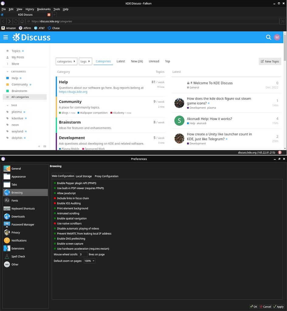 Dark Theme for Falkon - General - KDE Discuss