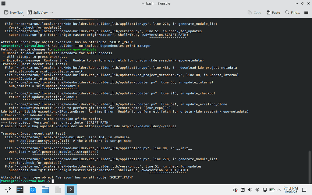 Not able to build a project using kde-builder in Kde-neon - Development - KDE Discuss