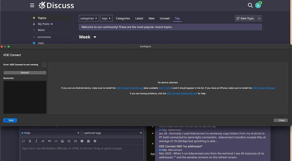 KDE Connect is not running - Help - KDE Discuss