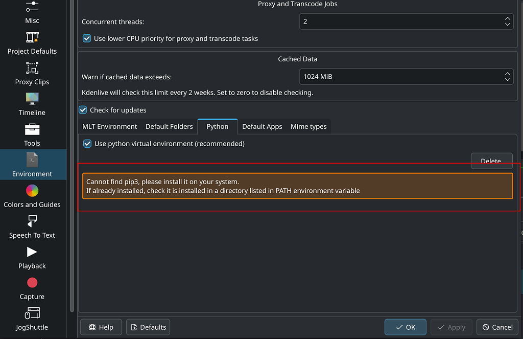 Cannot find pip3, please install it on your system - Help - KDE Discuss