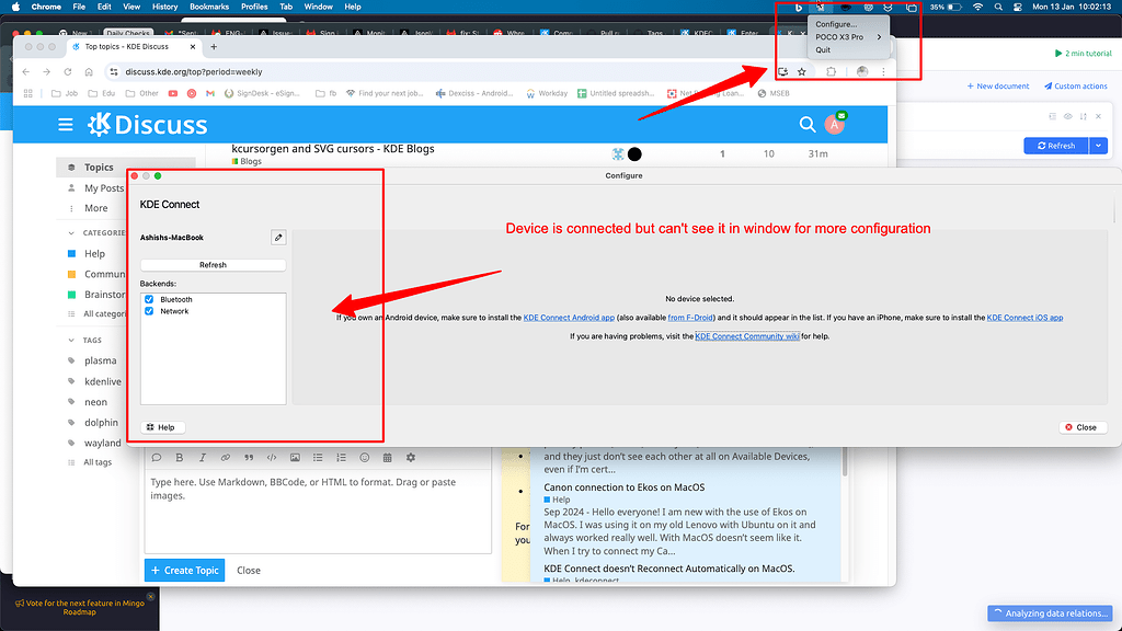 Can't see connected devices on macOS - Help - KDE Discuss