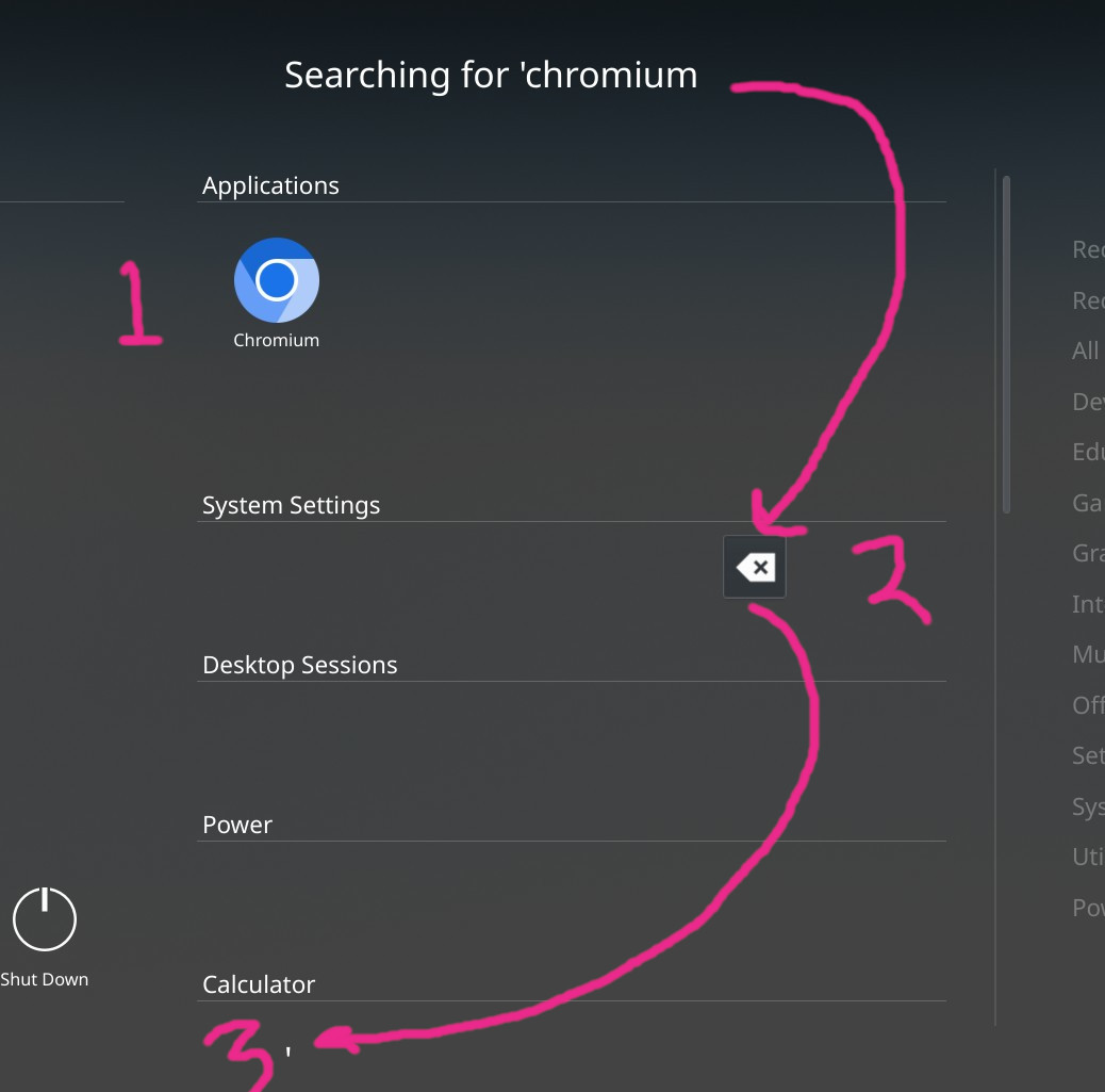 Application Dashboard, selecting an application requires mouse/touchpad ...