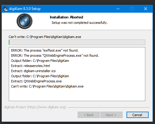 Digikam 8.3.0 install fails. Win64 - Help - KDE Discuss