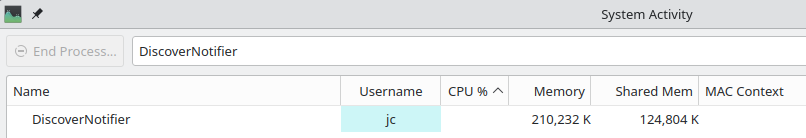 Plasma Discover Update Notifier's memory usage is >200MB - General ...