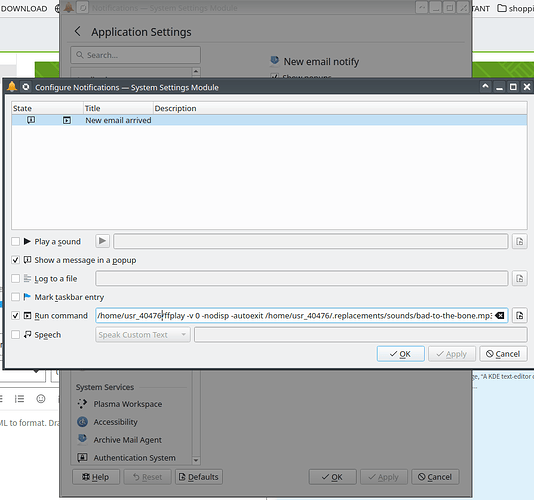 Can we please bring back custom bash commands for notifications? - Help - KDE Discuss
