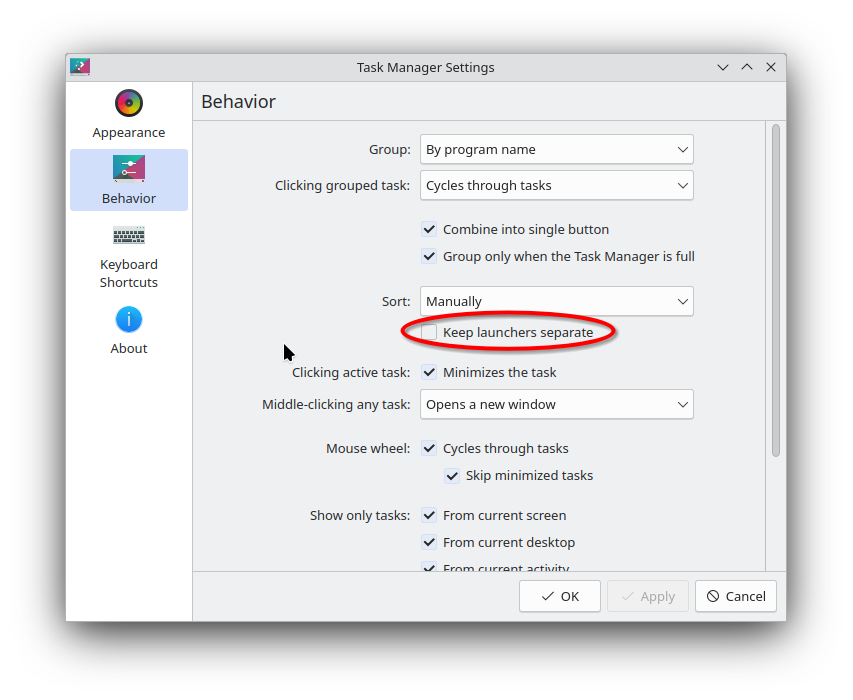 Task Manager Widget Icons Stay Displayed When Program is Launched - Help - KDE Discuss