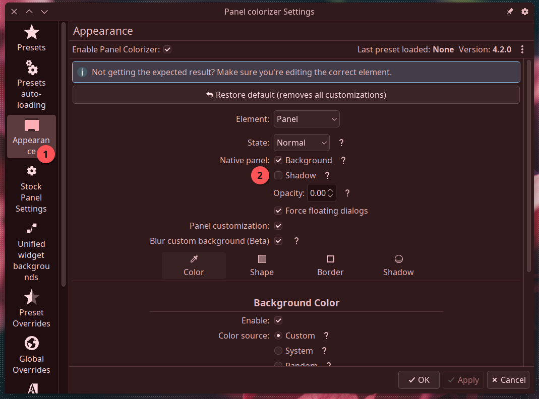 How to remove panel shadow? - Help - KDE Discuss